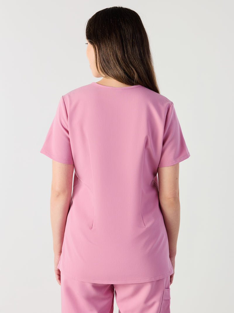 GABRIELLE RE-GARDE™ - ROSE ESPOIR - One Pocket Scrub Top - SILVADUR™ –Garde-Malade